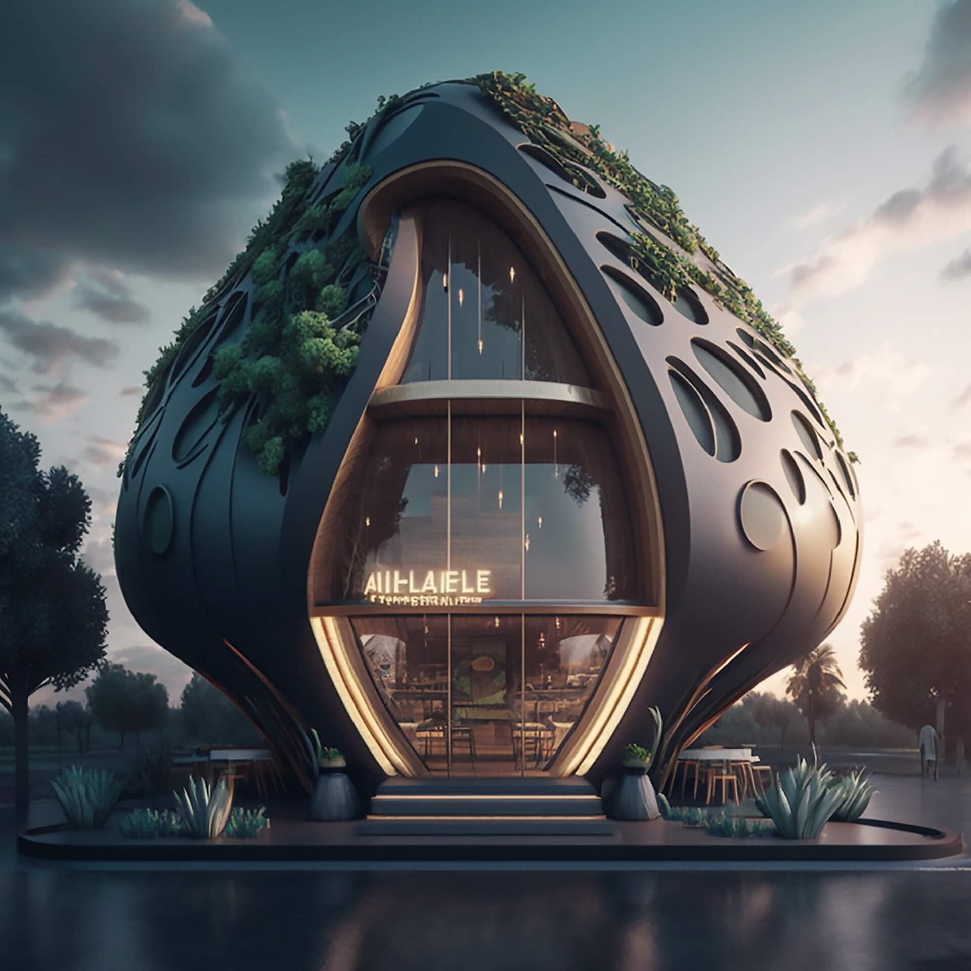 Viable Futuristic Sustainable Ai Restaur Futuristic